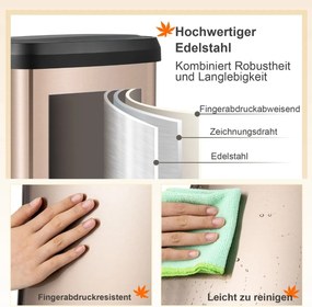 Costway Kuchyňský odpadkový koš 50 l s měkkým zavíracím víkem a deodorizační