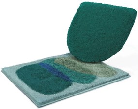 GRUND NUMA - Koupelnová předložka Šedá-zelená Rozměr: Bidet 50x45 cm + viko 47x50 cm