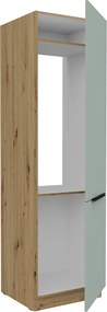 ARIA st | vysoká skříňka 60 LO-210 2F na vestavnou lednici | 60 cm | ANTI FINGERPRINT povrch | artisan/aquamarine