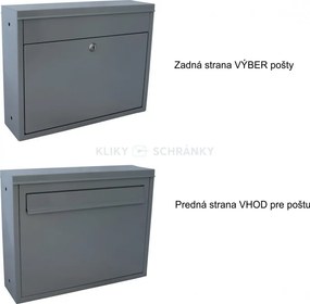 RADIM oboustranná poštovní schránka, Barva RAL 9006 / Stříbrná