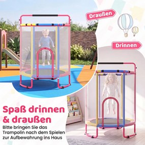 Costway Trampolína pro děti 154 cm 6 v 1 Dětská trampolína s gymnastickou