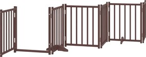 Zábrana pro psy s dvířky skládací 15 panelů hnědá 750 cm topol 3155717
