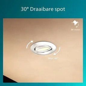 Philips Peridot bílá O9 cm / Vestavné svítidlo / GU10 / 7W / IP20