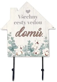 Andělé Dřevěný domeček s háčky Všechny cesty vedou domů