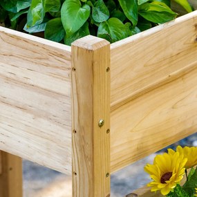 Vyvýšený záhon Outsunny se třemi dvoupatrovými kontejnery 184L x 45Š x 80V cm z předběžně ošetřeného jedlového dřeva pro zavlažování
