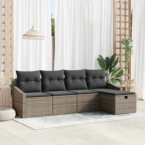 Set pohovek 5 ks Šedá polyratan 3359258