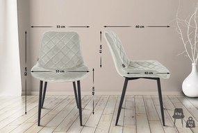 Jídelní židle Sowerby - samet | krémová