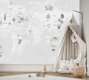 Gario Fototapeta Pastelová mapa a balony Materiál: Vliesová, Rozměry: 200 x 140 cm