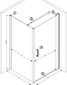 BPS-koupelny Čtvercový sprchový kout HYD-SK1190C 100x100 chrom/transparent - bez vaničky