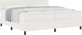 Postel s boxspringem s čelo Krémová a bílá 200 x 200 cm 3337529