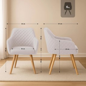 Jídelní židle Gent látka přírodní konstrukce – krémová