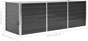vidaXL Vyvýšený záhon 240 x 80 x 77 cm pozinkovaná ocel [45726] Barva: antracitová