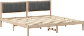 Rám postele s čelo Tmavě šedá 200 x 200 cm Masivní borové dřevo 3394239