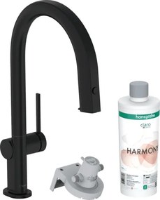 Hansgrohe Aqittura dřezová baterie bez výpusti matná černá 76800670