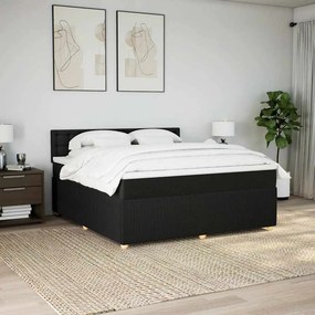 Box spring postel s matrací černá 180x200 cm textil 3289851