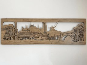Li-Go "Praha" světelný obraz 230V 130x40 cm provedení povrchu: dub světlý
