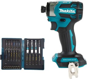 Makita - 18V AKU rázový šroubovák s příslušenstvím, bez baterie a nabíječky DTD173ZJX2