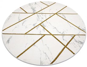 Kulatý koberec EMERALD 1012 Luxusní geometrický krémový zlatý Rozměr: průměr 160 cm