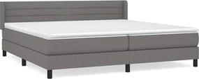 Box spring postel s matrací tmavě šedá 200x200 cm textil 3129818