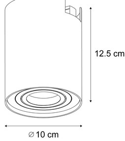 Moderní jednofázové kolejnicové bodové svítidlo antracitově šedé - Iconic Rondoo Up
