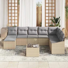 Set pohovek 9 ks Béžová polyratan 3346850