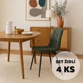 Set - 4 ks Jídelní židle AVENBERG ARDEN zelená