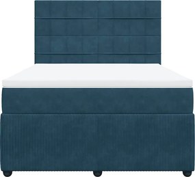 Box spring postel s matrací tmavě modrá 160x200 cm samet 3292386
