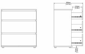 Bílá nízká komoda 77x84 cm Nova – Tvilum