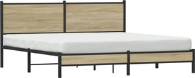Kovový rám postele bez matrace dub sonoma 183 x 213 cm 3301392