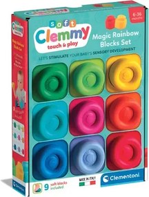 CLEMENTONI Soft Clemmy Sada 9 měkkých kostek / Stavebnice / měkký pěno