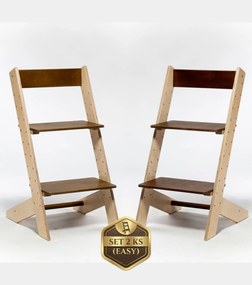 Lucas Wood Style - rostoucí židle EASY LINE zvýhodněný set 2 ks -  kaštan + ořech