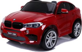 LEAN CARS Elektrické autíčko BMW X6M pro děti červené lakované LED MP3