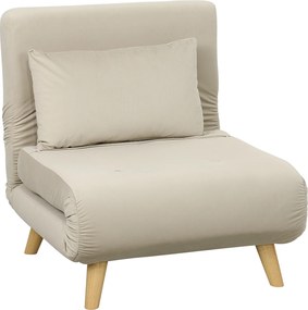 HOMCOM 3 v 1 Rozkládací Křeslo, Sofabed s Funkcí Postele, Polštář na Bedra, Sklopné Křeslo s Nastavitelným Opěradlem, Chaise Lounge v Sametovém Vzhle…