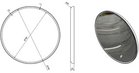 Sapho, FLOAT LED podsvícené zrcadlo, průměr 740mm, bílá, 22574