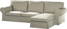 Potah na pohovku IKEA Ektorp 2-místná s lenoškou barva béžová látka pletený vzor