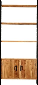 4patrová knihovna 80 x 30 x 180 cm hrubé mangovníkové dřevo 284422