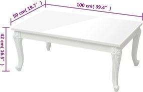vidaXL Konferenční stolek lesklý bílý 100x50x42 cm kompozitní dřevo [358560]