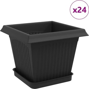 Květináče 24 ks Černá Plast 3403312