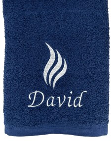 Ručník do sauny s vlastním jménem nebo textem Barva: Tmavě modrá, Velikost ručníku: 50x100cm