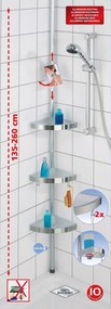 WENKO Teleskopická rohová polička PREMIUM matná 70-260 cm