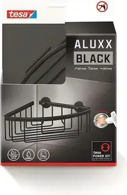 Tesa ALUXX rohový sprchový košík černý / Sprchový košík / hliník / bez