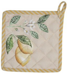 Bavlněná podložka pod hrnec s motivem citrónů Lemons & Leafs - 20*20 cm