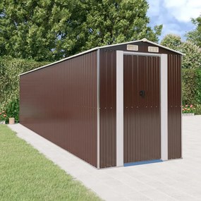 Zahradní kůlna tmavě hnědá 192 x 772 x 223 cm pozinkovaná ocel 3147467