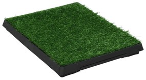 vidaXL Toaleta pro psy s nádobou a umělou trávou zelená 63x50x7 cm WC