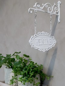 Krémová nástěnná závěsná cedule Welcome – 30*4*38cm