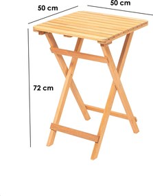 Skládací zahradní odkládací stolek Lipo 50 cm z masivu hnědý