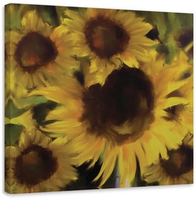 Obraz na plátně Slunečnice Květiny Žlutá - 40x40 cm