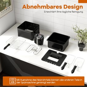 Costway Fritéza 1700 W elektrická fritéza 5 L fritovací hrnec s 1 velkým a 2