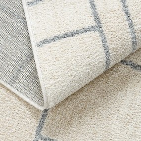 Dywany Łuszczów, Kusový koberec Fusion 0806 cream/l. grey, 80x150, bílá, kancelář