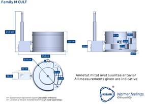 Comfort Family "M" Kirami Ohřívač: MACU Heater 29 kW, Vnější barva: Termodřevo, Vnitřní barva: Měkká béžová + LED osvětlení
